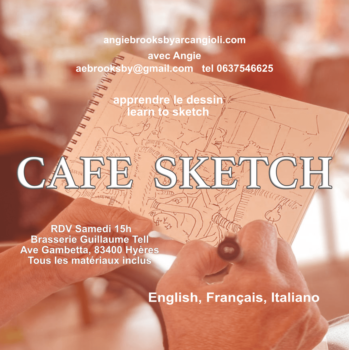 Cafe Sketching every Saturday – Angie Brooksby-Arcangioli